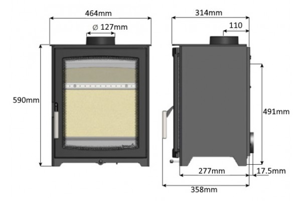 Parkray ASPECT 5 COMPACT Eco Stove | Woodburning Stove